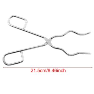 Crucible Clamp ZRM&E 21.5cm 8.46 Inches Stainless Steel Crucible Clip Laboratory Folder Graphite Melting Plier Holder Crucible Tongs