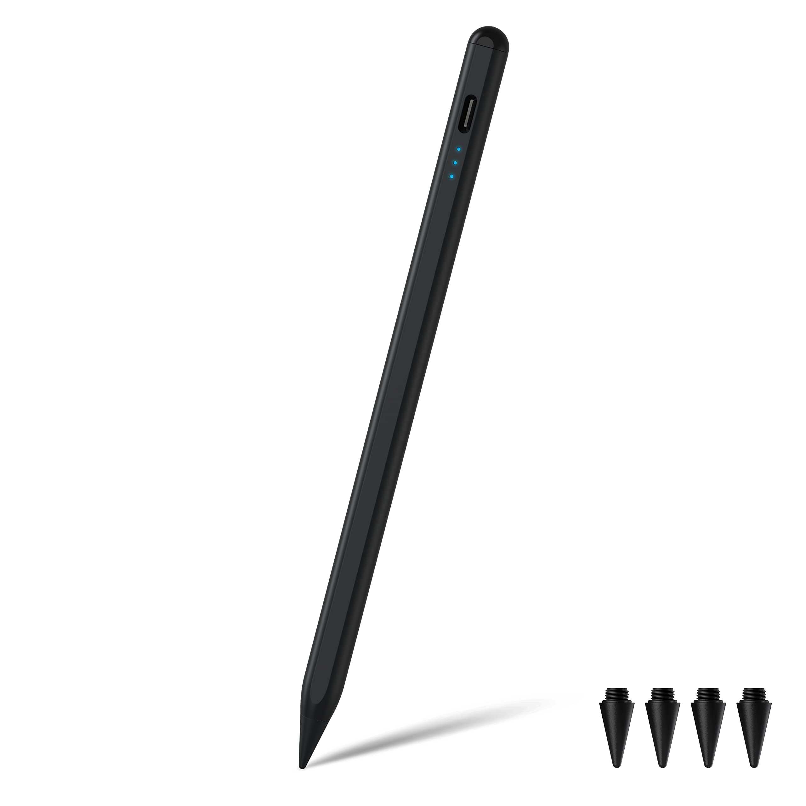 Stylus Pen for iPad Pencil with Palm Rejection Magnetic Attachment Active Pencil with Tilt Sensitivity Digital Pencil (ID716 Black)