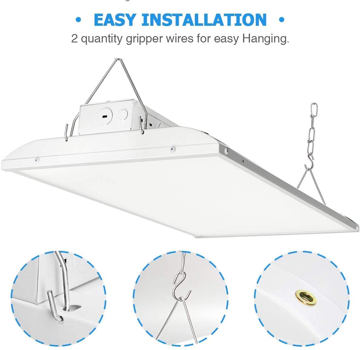 ZJOJO 2FT LED High Bay Shop Light,178W Linear LED Shop Light Fixture, 24250lm Dimmable Shop Lights, 5000K Daylight,Fluorescent 800W Equivalent,Commercial Light,Indoor Area Light for Warehouse-2Pack