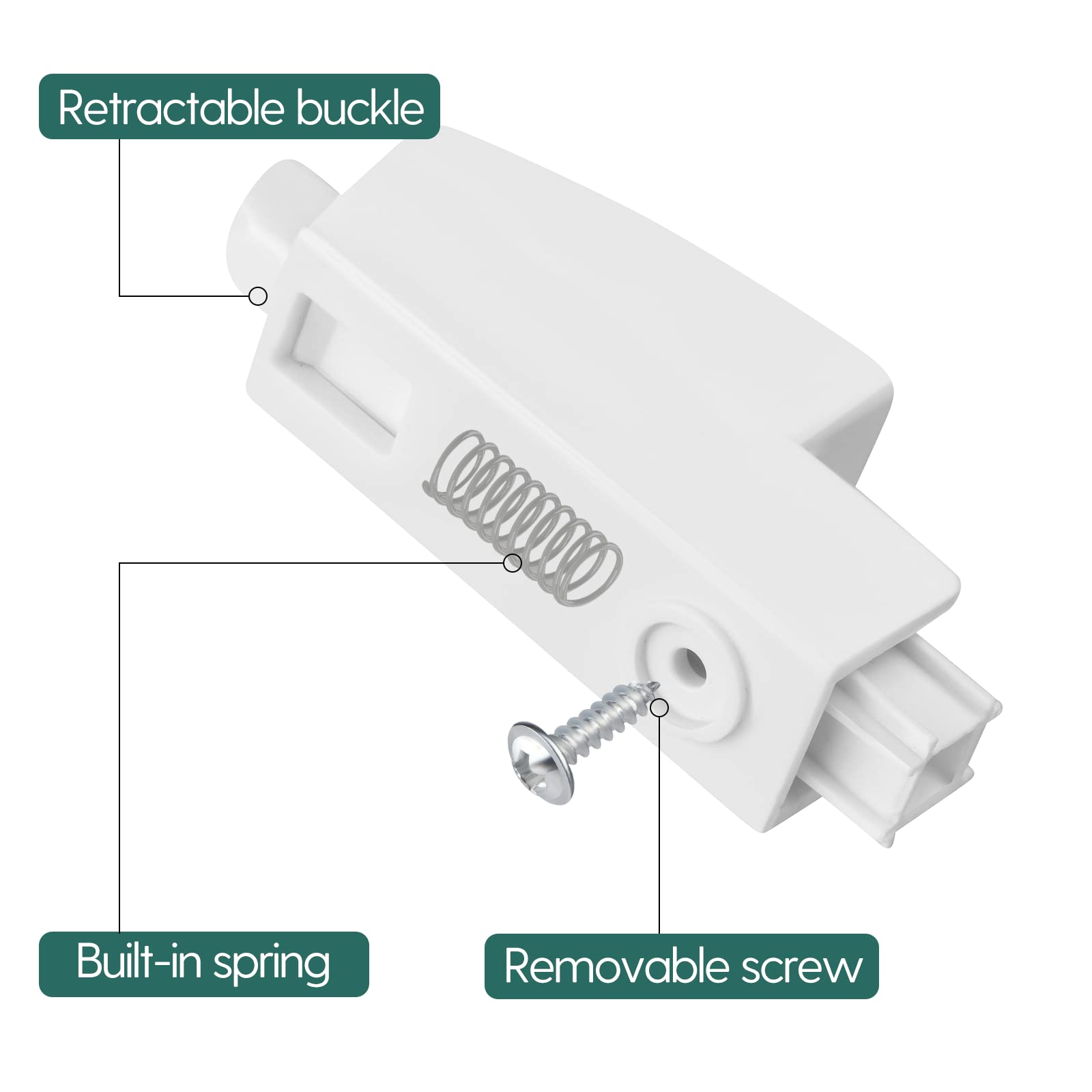 Babelio Baby Gate Spring Lock, Safety Gate Accessories for Kids and Pets, Disassembled and Replaced, White