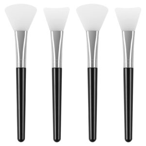 tifanso 4pcs silicone face mask brush, face mask applicator, flexible mask brush applicator, silicone brush for face, face mask brush applicator for mud, clay, diy mask, body lotion, bb cream (black)