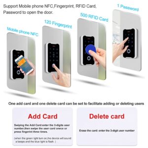 JASAG Fully Waterproof Fingerprints Access Control System Kit, Metal Shell RFID Keypad NFC Unlocking, with Upgraded 180KG (380lbs) Magnetic Lock and Professional Power Supply, for Door Lock Security