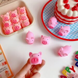 Fessal Pig Bath Toy, Mini Rubber Pigs for Kids, Shower Squeaky Pig, Baby Bath Toy, 20PCS