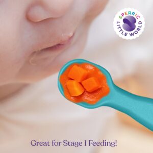 Silicone Baby Spoon Set | Baby Spoons Self Feeding 6 Months | BPA Free Baby Led Weaning Spoons Stage 1 & 2 for Kids 6+ Months | Silicone Baby Feeding Spoon Set - 4 Spoons, Green/Blue