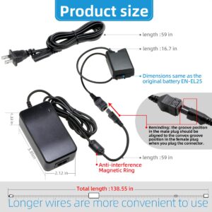 Glorich EP-5G DC Coupler EN-EL25 ENEL25 EN-EL25a ENEL25a Dummy Battery EH-5 AC Power Supply Adapter Power Connector for Nikon Z fc Zfc Z30 Z50, with fully decoded Smart Chip