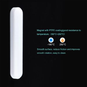 MECCANIXITY Magnetic Stirrer Mixer Stir Bar Rod 60mm(1.77") x8mm Cylinder Shape Coating Magnet White for Laboratory 2Pcs