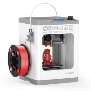 weedo tina2 3d printers, fully assembled and auto leveling mini 3d printers for kids and beginners, removable plateform, small enclosed fdm 3d printers for home use, build volume 3.9x4.7x3.9 inch