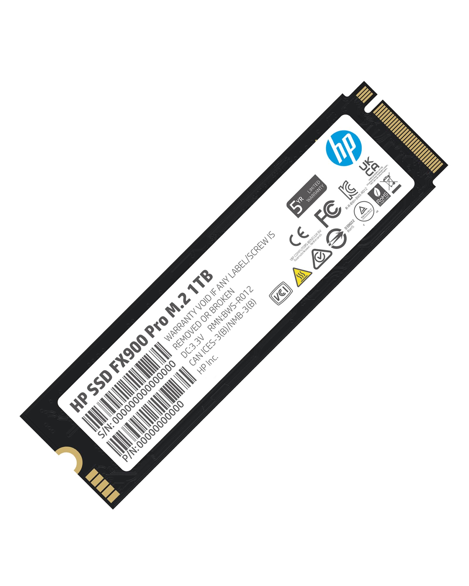 HP FX900 Pro 1TB NVMe SSD 2280 M.2 Gen4 x4, 8 Gb/s Internal Solid State Drive Up to 7400 MB/s Compatible with Laptop & Desktop PC - 4A3U0AA#ABB