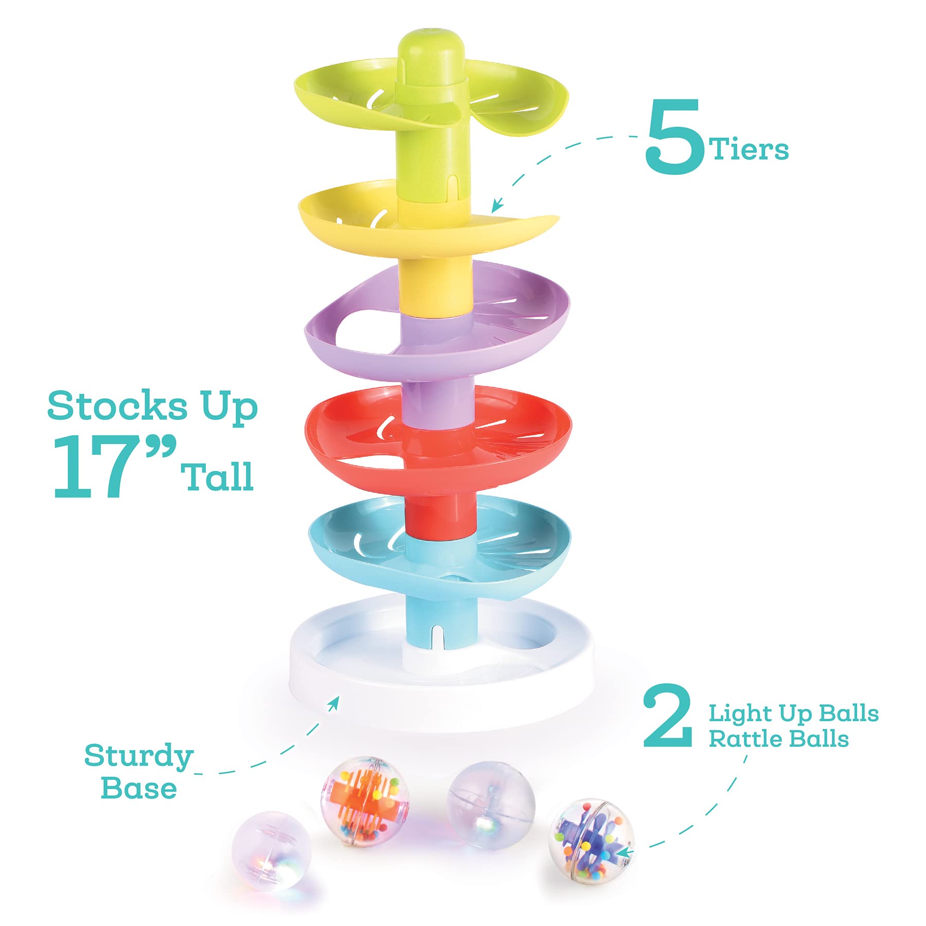 Nothing But Fun Toys Sparkle and Roll Light & Sounds Ball Tower Designed for Children Ages 9+ Months,Multi,211216