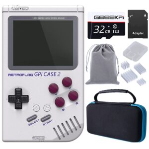 Retroflag GPi CASE 2 with Carrying Bag,32GB Card,Heatsinks for Raspberry Pi CM4, with 3.0” LCD and 4000mAh Li-on Rechargeable Battery