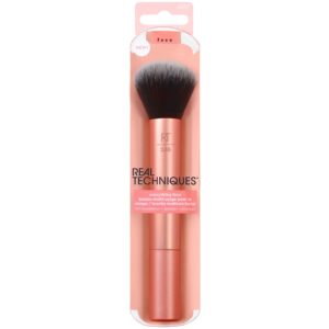 Real Techniques Everything Face Makeup Brush, Flawless Finish, Streak Free Makeup Application, For Foundation, & Powder Makeup Application, Fluffy Face Brush, Cruelty Free, 1 Count Orange