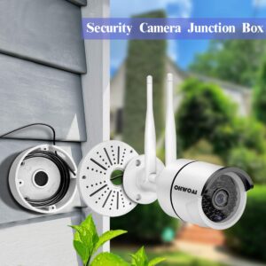 Universal Bullet Security Camera Junction Box Mount Bracket,Outdoor Metal Camera Mounting Box,Waterproof Junction Box,Wall Ceiling Mount Hide Cable Junction Base Boxes for IP Camera Electric Enclosure