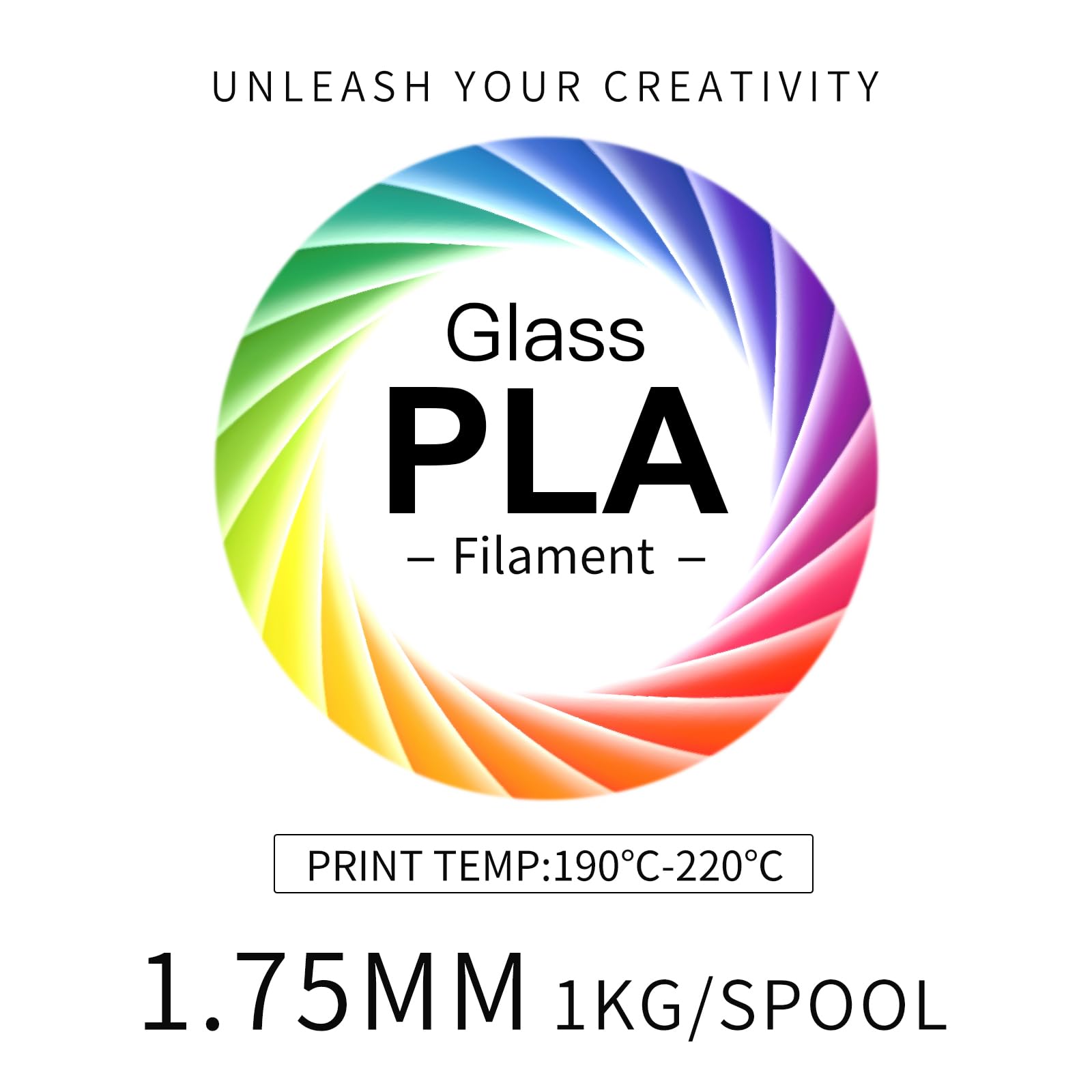 INLAND Micro Center Transparent Glass Blue PLA 3D Printer Filament 1.75mm, Blue Glass, Dimensional Accuracy +/- 0.03 mm, 1 kg Cardboard Spool (2.2 lbs), FDM/FFF Printers