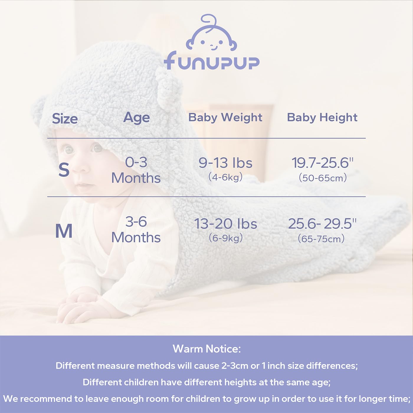 FUNUPUP Baby Swaddle Blanket for Newborn Boys Girls 3-6 Months, 2.5 TOG Soft Warm Baby Swaddle Wrap Cute Bear Newborn Baby Receiving Blanket (Pink)