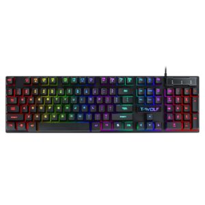 maturegirl wired gaming keyboard,portable usb rgb backlight full size standard keyboard and ergonomic for windows, computers, pcs, and notebooks (black)