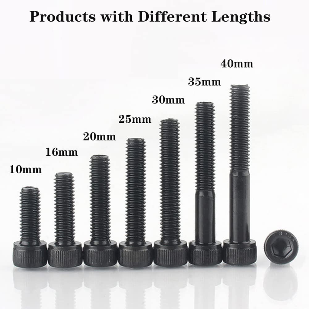 Manloney LLC Universal Screws M7 Hex Socket Cap Cup Bolts 1.0mm Pitch Fine Thread Allen Screw (M7x45-1.0)