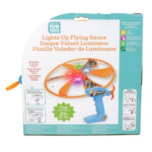 Nothing But Fun Toys Light Up LED Flying Saucer Launcher Toy Designed for Children Ages 5+ Years, Multicolor (211080)