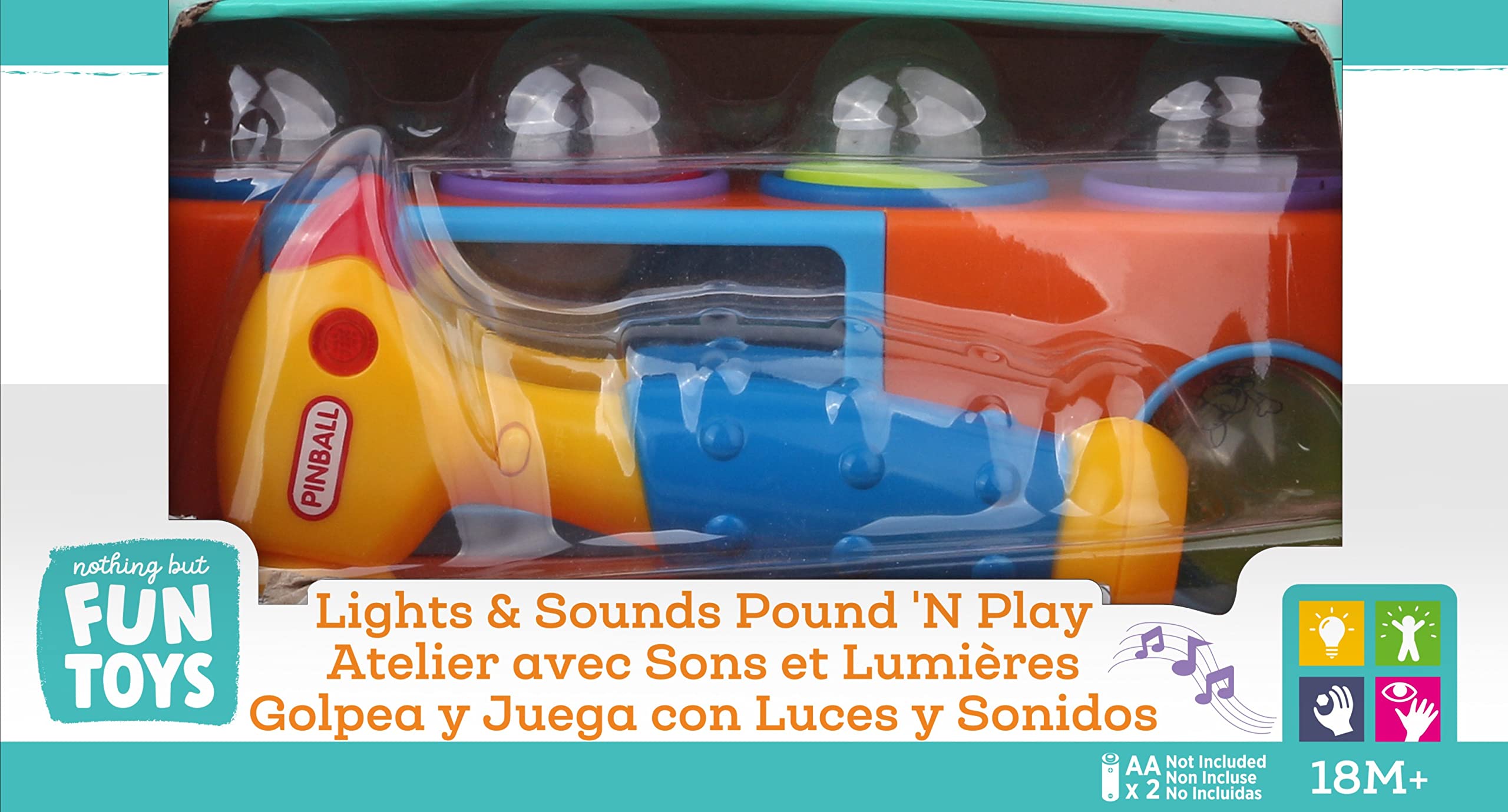 Nothing But Fun Toys Lights & Sounds Pound and Play Designed for Children Ages 18+ Months,Multi