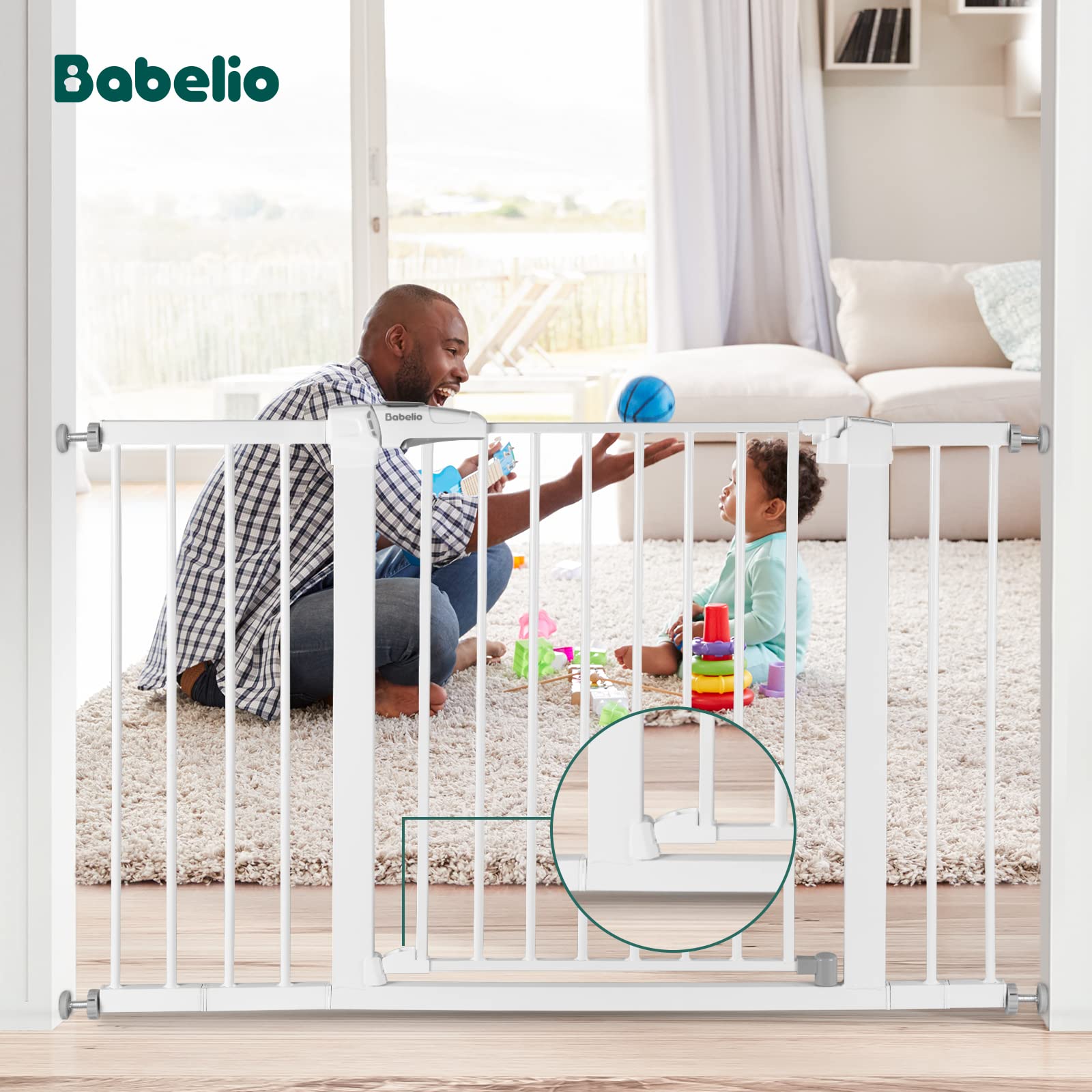 Babelio Baby Gate Spring Lock, Safety Gate Accessories for Kids and Pets, Disassembled and Replaced, White