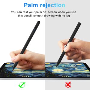 Stylus Pen for iPad Pencil with Palm Rejection Magnetic Attachment Active Pencil with Tilt Sensitivity Digital Pencil (ID716 Black)