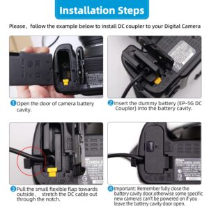 Glorich EP-5G DC Coupler EN-EL25 ENEL25 EN-EL25a ENEL25a Dummy Battery EH-5 AC Power Supply Adapter Power Connector for Nikon Z fc Zfc Z30 Z50, with fully decoded Smart Chip