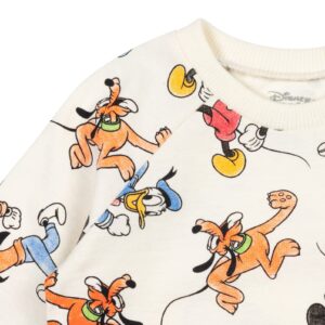 Disney Mickey Mouse Donald Duck Goofy Infant Baby Boys French Terry Sweatshirt & Shorts White 18 Months