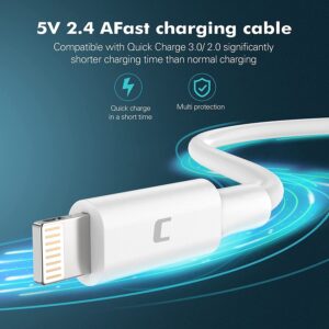 Sundix MFi Certified iPhone Charger, 5FT Lightning Cable Extra Long iPhone Charger Cable Charging Cord Compatible iPhone 13/12 11 Pro Max XR XS X 8 8 Plus7 7Plus 6s 6sPlus 6 6Plus & More