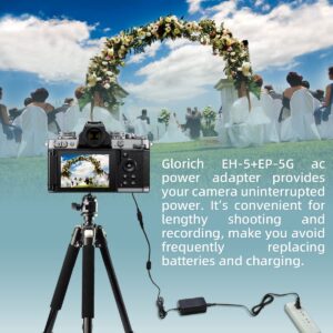 Glorich EP-5G DC Coupler EN-EL25 ENEL25 EN-EL25a ENEL25a Dummy Battery EH-5 AC Power Supply Adapter Power Connector for Nikon Z fc Zfc Z30 Z50, with fully decoded Smart Chip