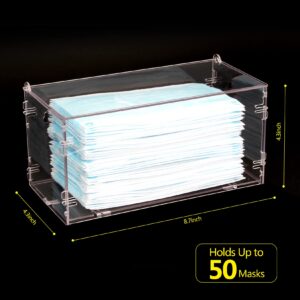 BVANQ Face Mask Holder Dispenser Case with Lid,Capacity 50pcs(Top Lid)