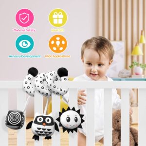 Stroller Toys,Cute Baby Spiral Plush Toys,Black White Stretch & Spiral Activity Toy,Baby Car Seat Toys,Hangings Rattle Toy for Infant,Newborn Sensory Toy for Boy Or Girl, for Strollers（Bee）