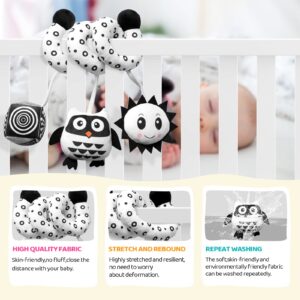 Stroller Toys,Cute Baby Spiral Plush Toys,Black White Stretch & Spiral Activity Toy,Baby Car Seat Toys,Hangings Rattle Toy for Infant,Newborn Sensory Toy for Boy Or Girl, for Strollers（Bee）