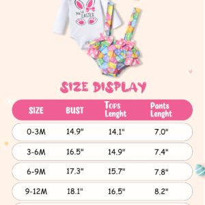 Von kilizo Easter Outfit Baby Girl My First Easter Baby Girl Outfit Bunny Print Long Sleeves Romper Baby Girl Easter Outfit Infant Easter Outfit Girl 0-3 Months