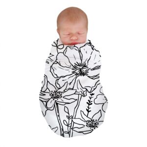 Cute New York Premium Cotton Muslin Swaddle Blankets for New Born Boys Girls (Flower)