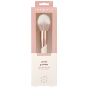 EcoTools Luxe Plush Powder Makeup Brush for Blush & Bronzer, Works Best With Powder Makeup, Luxurious and Glamorous, Eco-Friendly Premium Makeup Brush, Synthetic Bristles, Pink, 1 Count