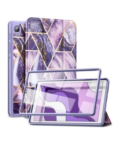 onpint case for samsung galaxy tab a7 lite case 2021 8.7 inch (sm-t220 / t225 / t227),【built in screen protector】 lightweight leather case full body smart cover with magnetic trifold stand-purple