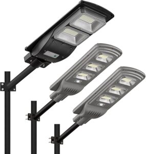 lovus solar street lights dusk to dawn with radar sensor for parking lot, yard, garage