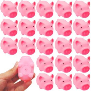 fessal pig bath toy, mini rubber pigs for kids, shower squeaky pig, baby bath toy, 20pcs