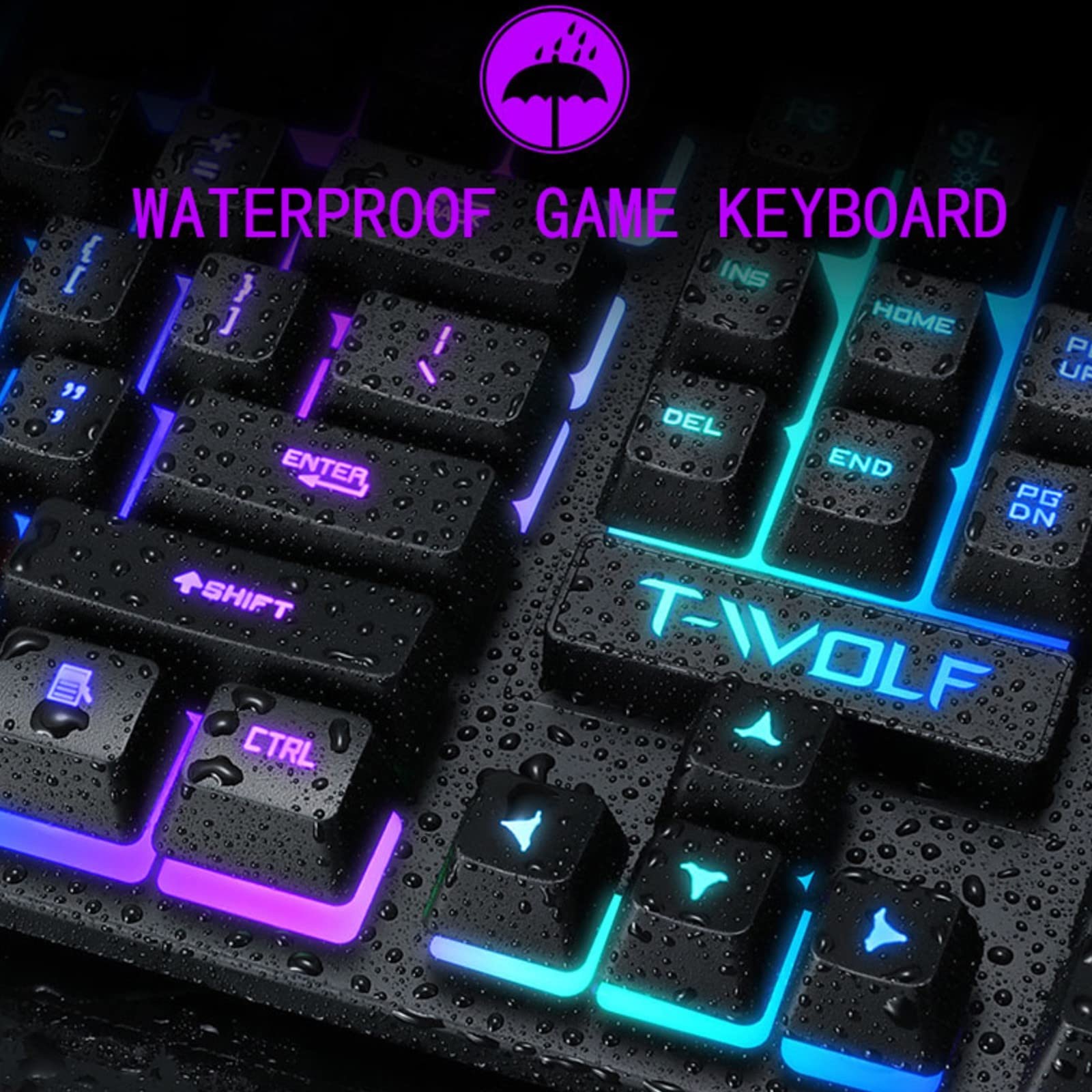 MatureGirl Wired Gaming Keyboard,Portable USB RGB Backlight Full Size Standard Keyboard and Ergonomic for Windows, Computers, PCs, and Notebooks (Black)