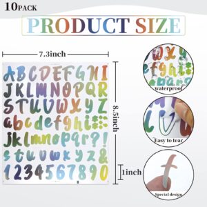 Letter Stickers, 10 Sheets Vinyl Alphabet Stickers Stick On Letters, Self Adhesive DIY Budget Binder Labels Cash Envelope Stickers, Number Sticker for Money Saving Binder, Sign, Notebook, Cards