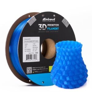 inland micro center transparent glass blue pla 3d printer filament 1.75mm, blue glass, dimensional accuracy +/- 0.03 mm, 1 kg cardboard spool (2.2 lbs), fdm/fff printers