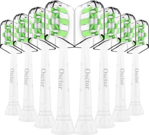 replacement toothbrush heads for phillips sonicare,brush heads compatible with diamondclean 4100 5100 w2 hx6064 and all snap-on system toothbrush handles,8 pcs,white