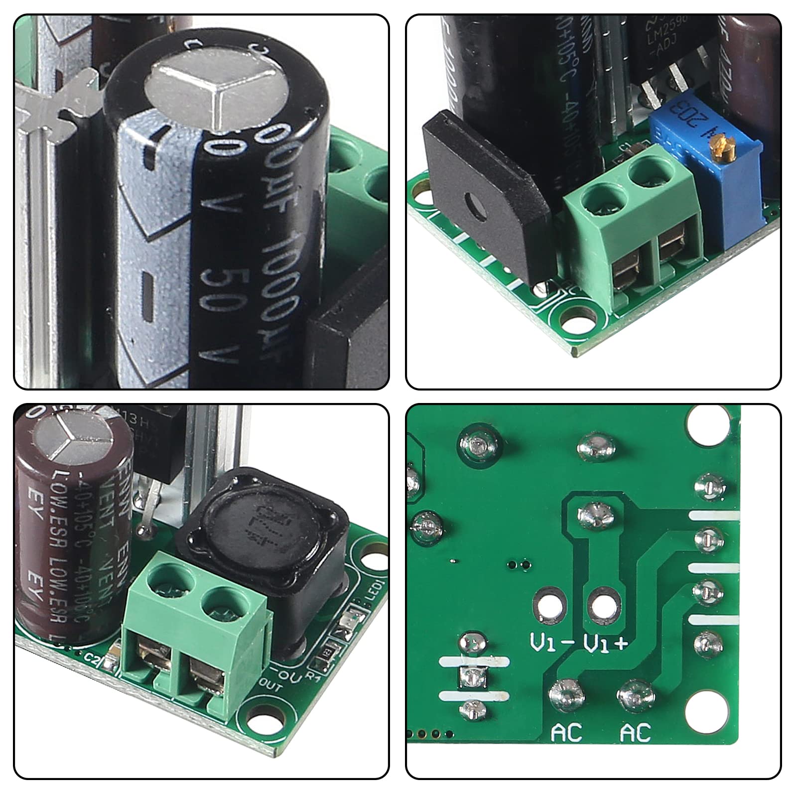 5pcs AC/DC to DC Step Down Buck Converter AC 5-30V DC 5-48V 24V 36V 48V to DC 2.5-35V 12V Adjustable Voltage Regulator Power Supply Board LM2596HV 2A Volt Converter Module