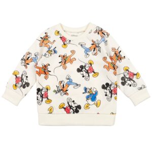 Disney Mickey Mouse Donald Duck Goofy Infant Baby Boys French Terry Sweatshirt & Shorts White 18 Months