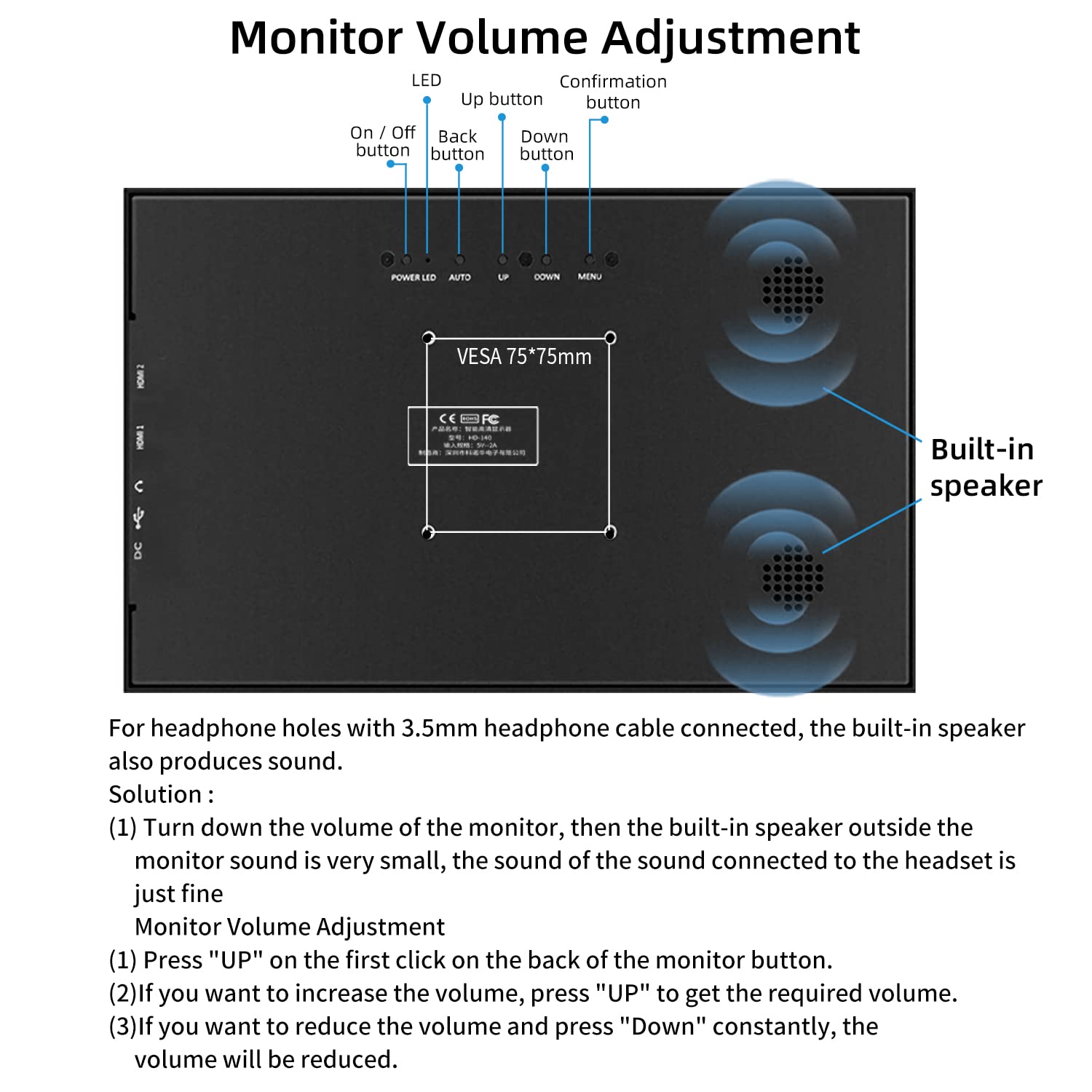 Bnztruk 13 Inch Portable Monitor HDMI HD 1366x768 External Small HDMI Monitor for Computer Laptop PS4 Raspberry Pi WiiU Xbox 360 CCTV Windows 7/8/10,PC 16:9 Display,60HZ,Lightweight/Plug& Play