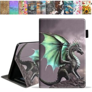 jdhjfbfjnp case for all-new fire hd 10/fire hd 10 plus tablet 10.1" (11th generation, 2021 release) - pu leather stand flip cover with card slot & pencil holder, dragon