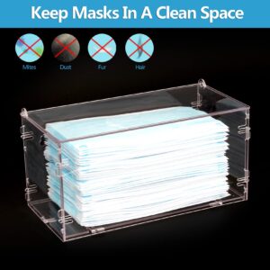 BVANQ Face Mask Holder Dispenser Case with Lid,Capacity 50pcs(Top Lid)