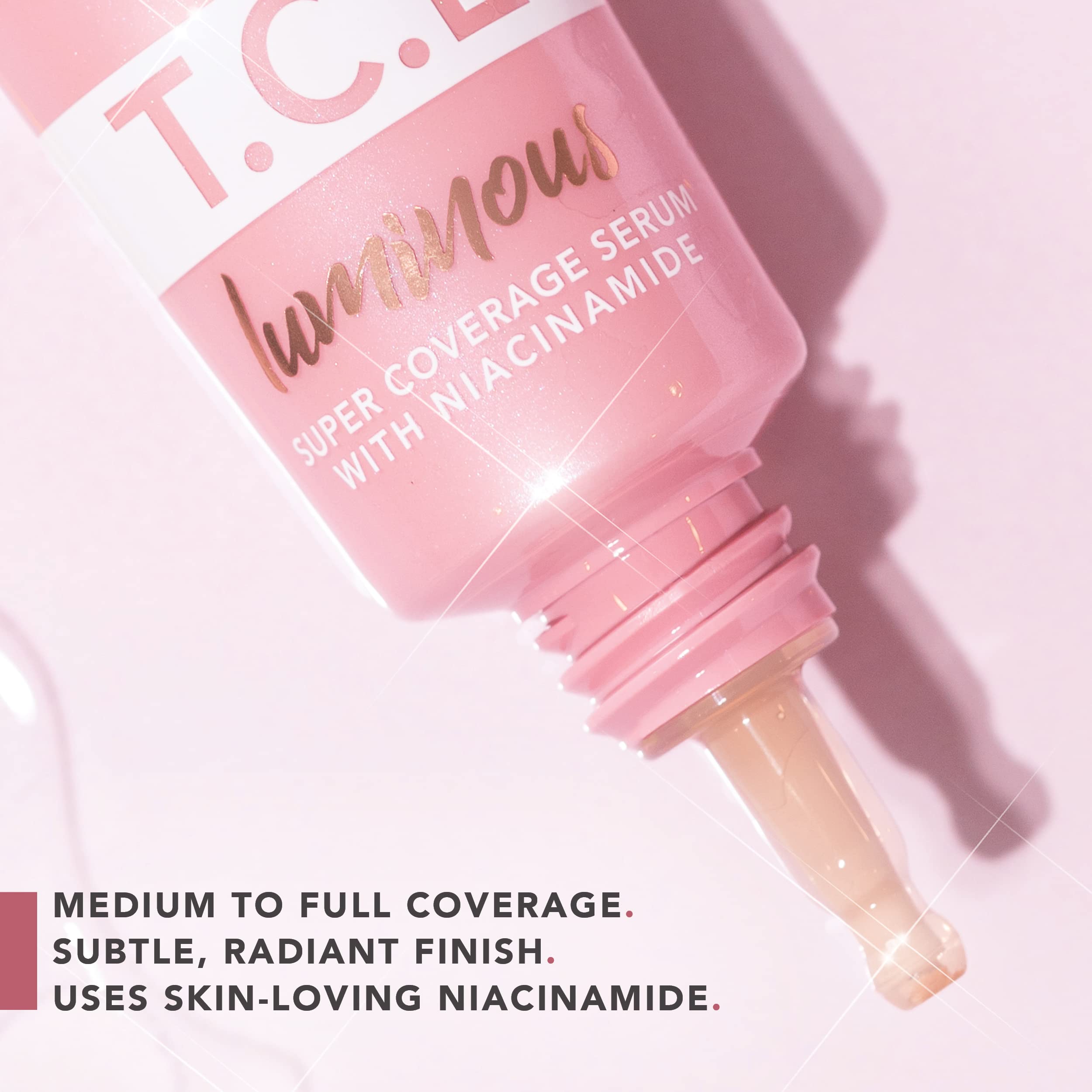 Doll 10 TCE Luminous Super Coverage Serum with Niacinamide - Full Coverage Tinted Foundation Makeup (Light Medium)