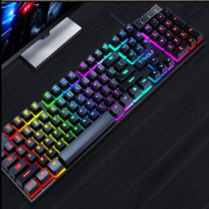 MatureGirl Wired Gaming Keyboard,Portable USB RGB Backlight Full Size Standard Keyboard and Ergonomic for Windows, Computers, PCs, and Notebooks (Black)