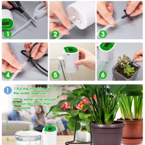 Neikko Automatic Plant Watering System for 12 Indoor Potted Plants, Automatic Drip Irrigation Kit Plant Watering System with Water Timer, USB Rechargeable Vacation Plant Self Watering Kit