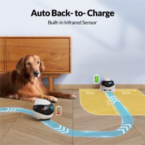 Enabot EBO Air Home Security Pet Camera, 2 Way Talk, Night Vison, Wireless APP Remote Control Indoor Security Camera, Movable Rechargeable Cam for Dog/Cat/Baby, SD Card Storage